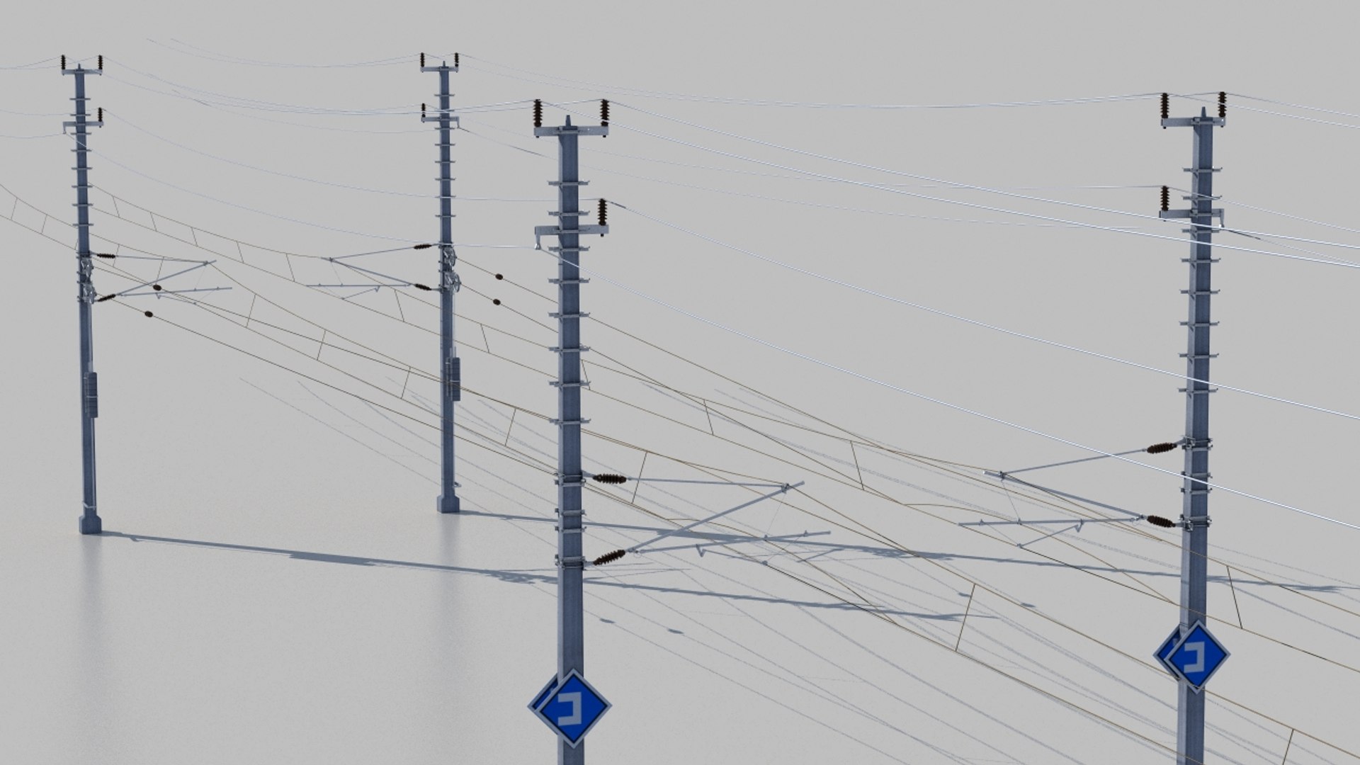Wiring Railway Tracks 3d Model