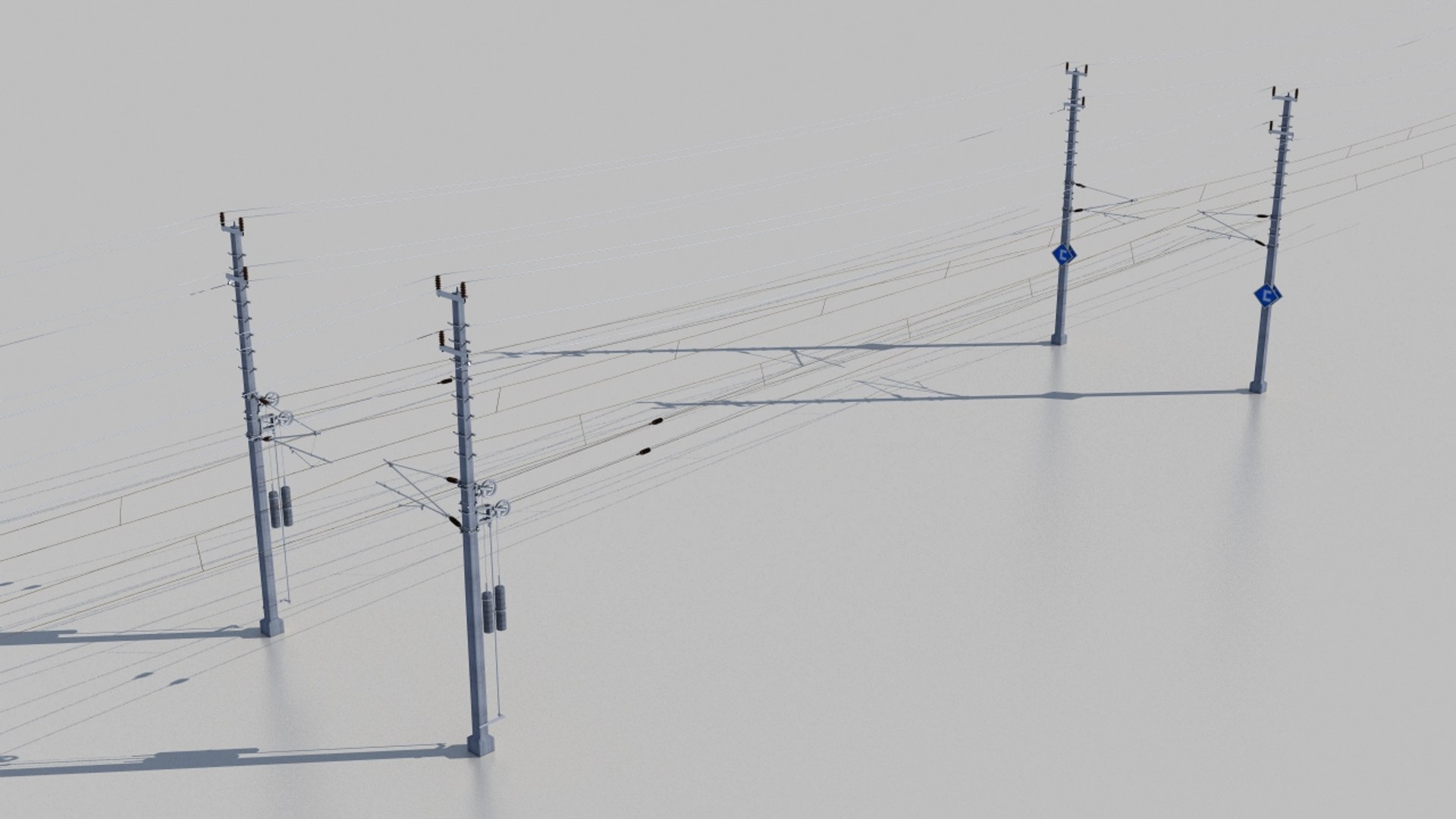 Wiring Railway Tracks 3d Model