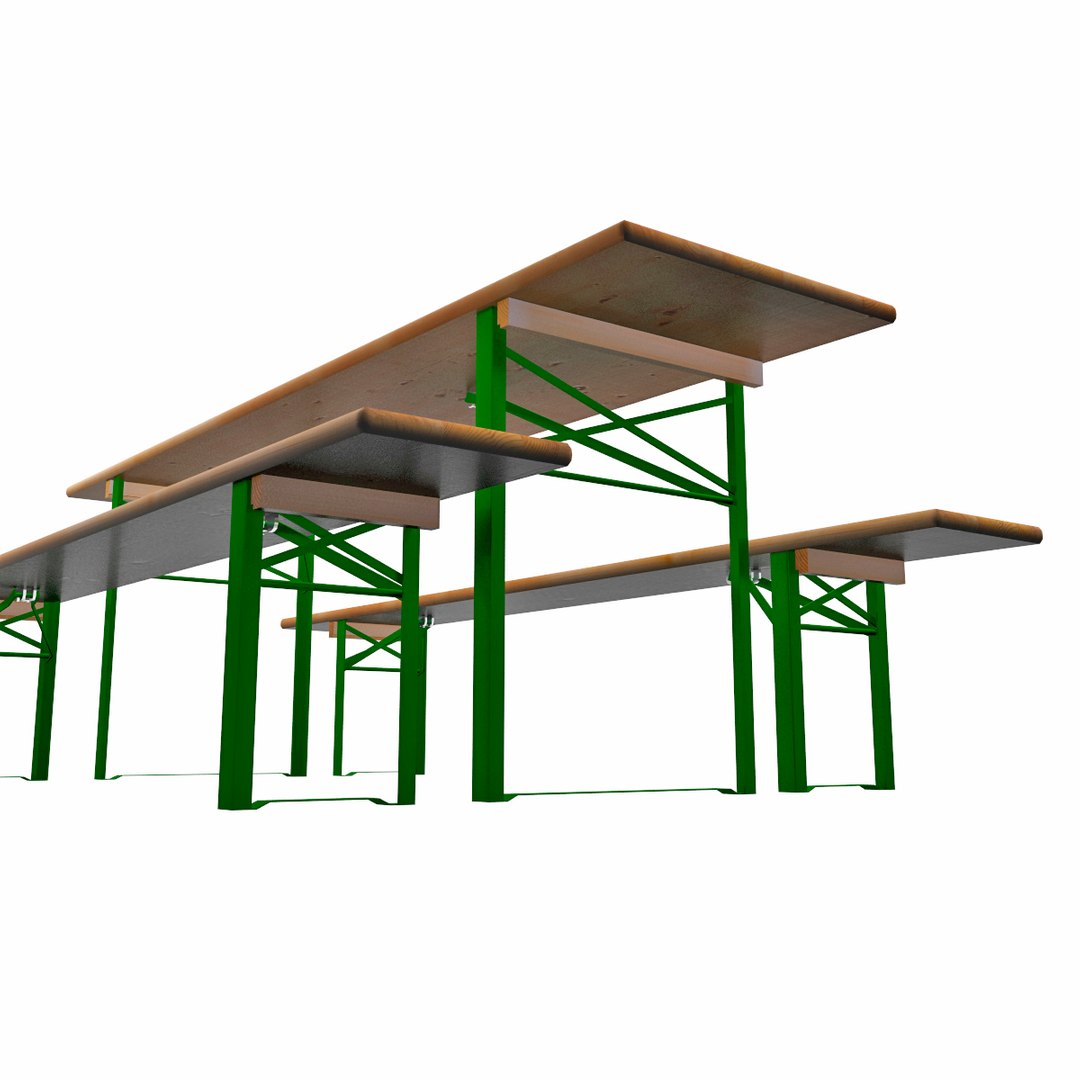 3D Beer Garden Table Bench - TurboSquid 1314104