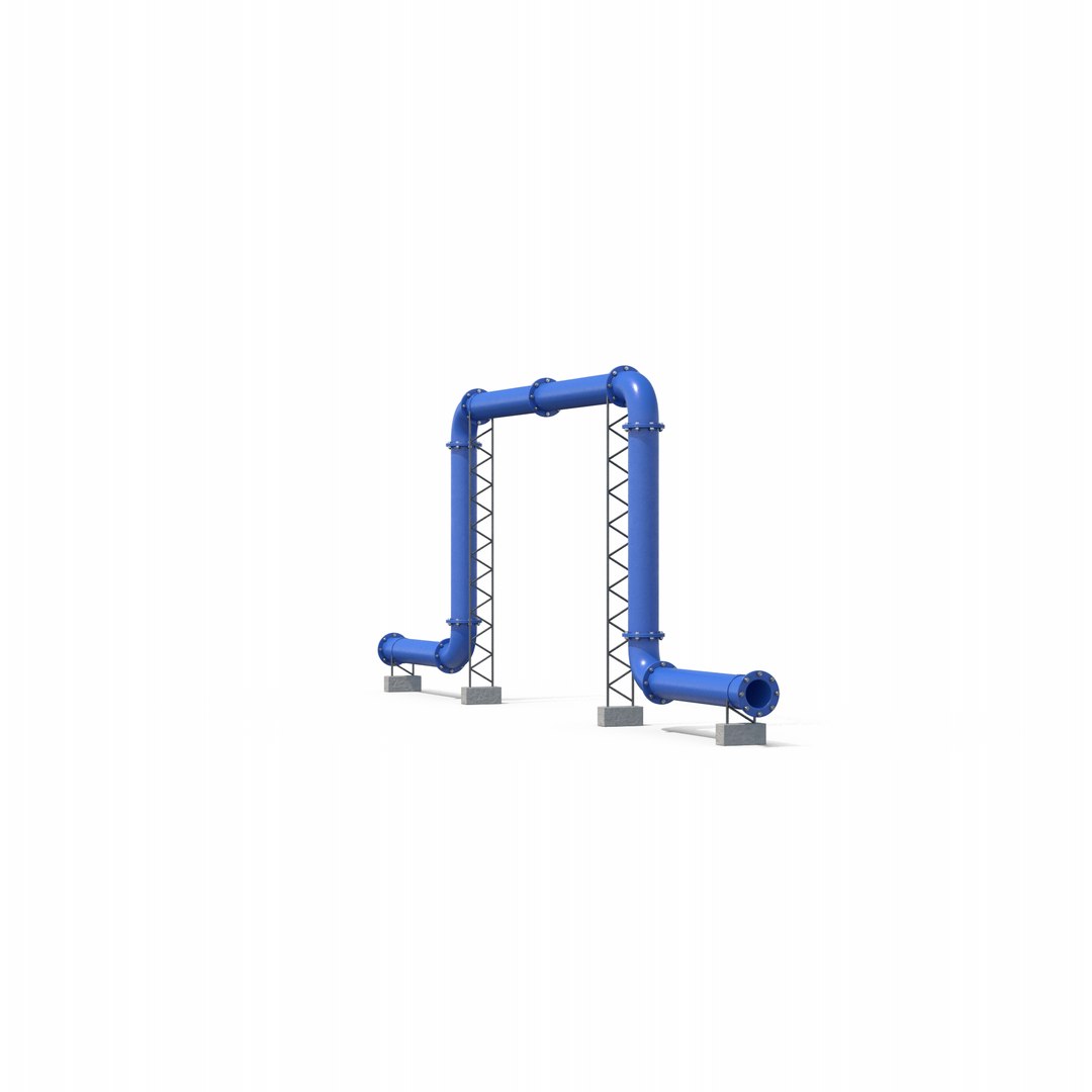 Blue Gas Pipeline Model - TurboSquid 2207055