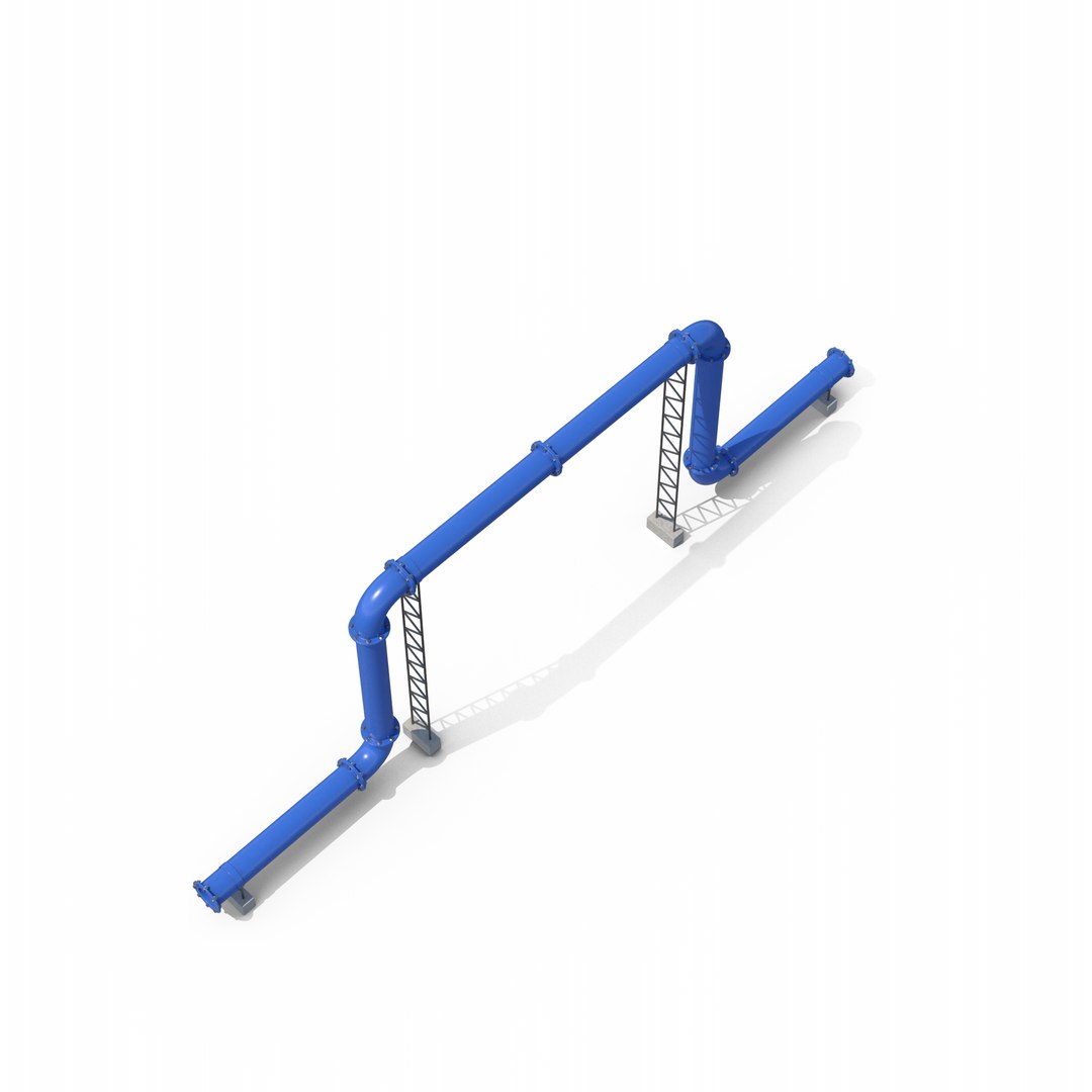 Blue Gas Pipeline Model - TurboSquid 2207055