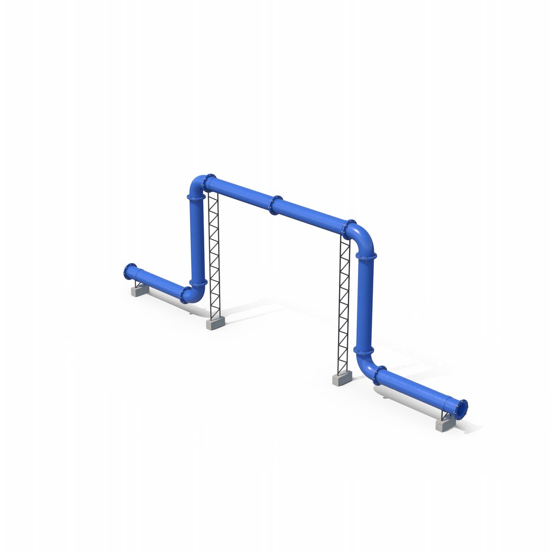 Blue Gas Pipeline Model - TurboSquid 2207055