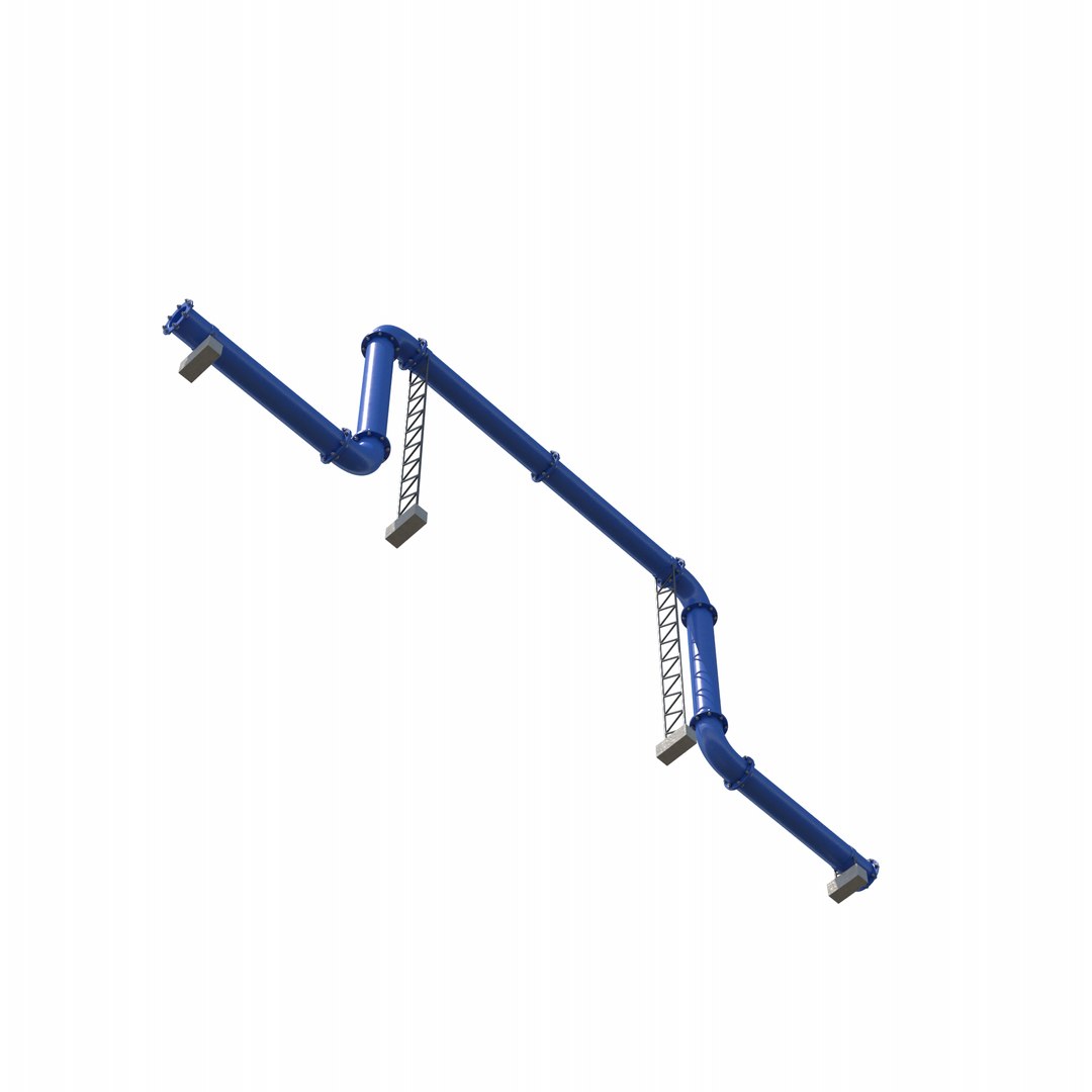 Blue Gas Pipeline Model - TurboSquid 2207055