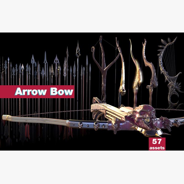 modelo 3d Paquete de flechas, arcos y ballestas medievales PBR: 57 elementos - TurboSquid 2320088