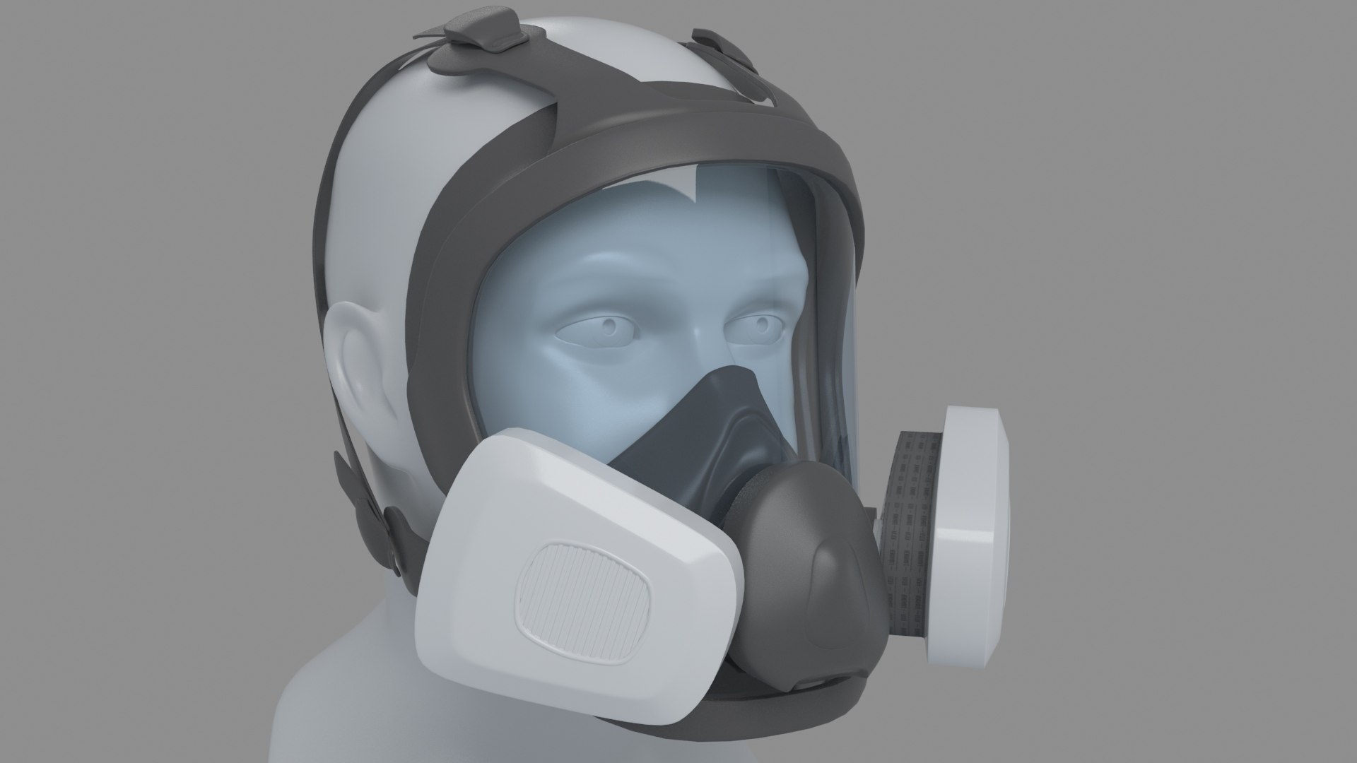Face Reusable Respirator Double 3D Model - TurboSquid 1536430