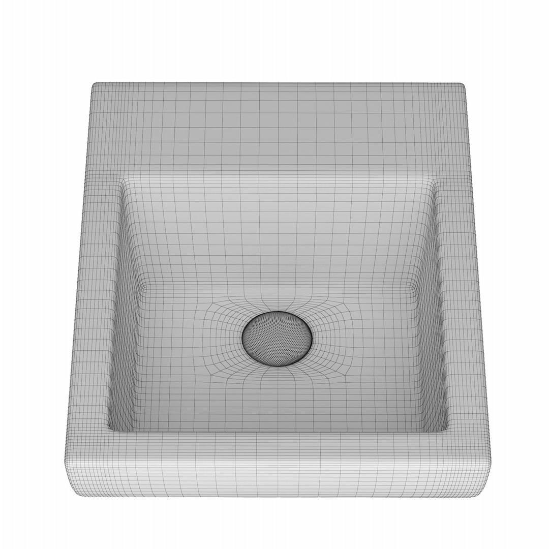 3D Wall Hung Square Wash Basin Model - TurboSquid 1694222