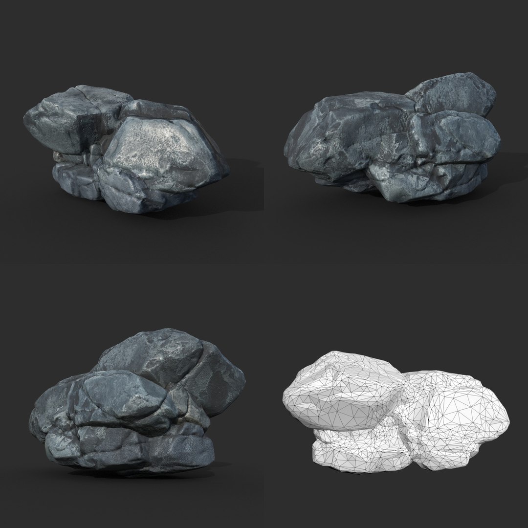 8 Low poly PBR Boulder Rock 3D model - TurboSquid 2162650