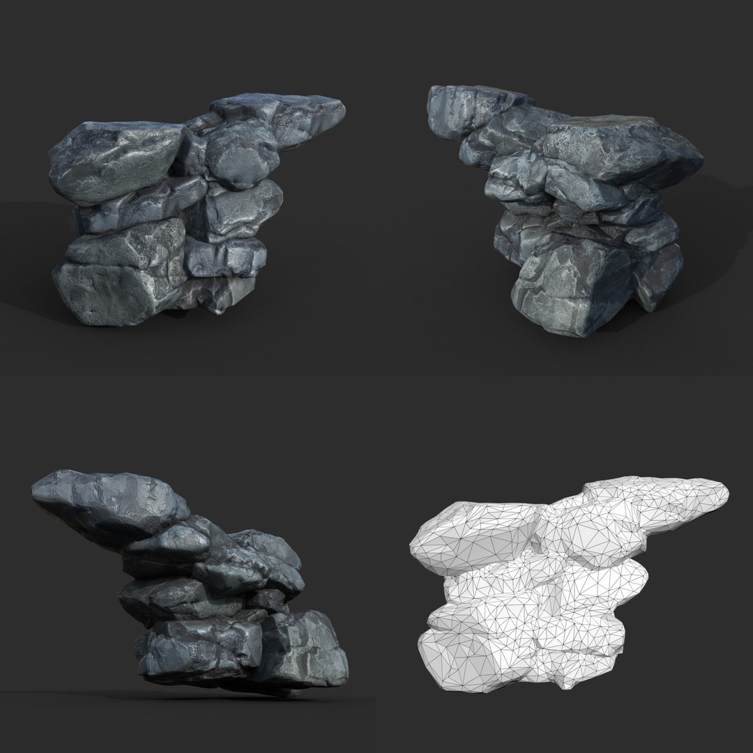 8 Low poly PBR Boulder Rock 3D model - TurboSquid 2162650