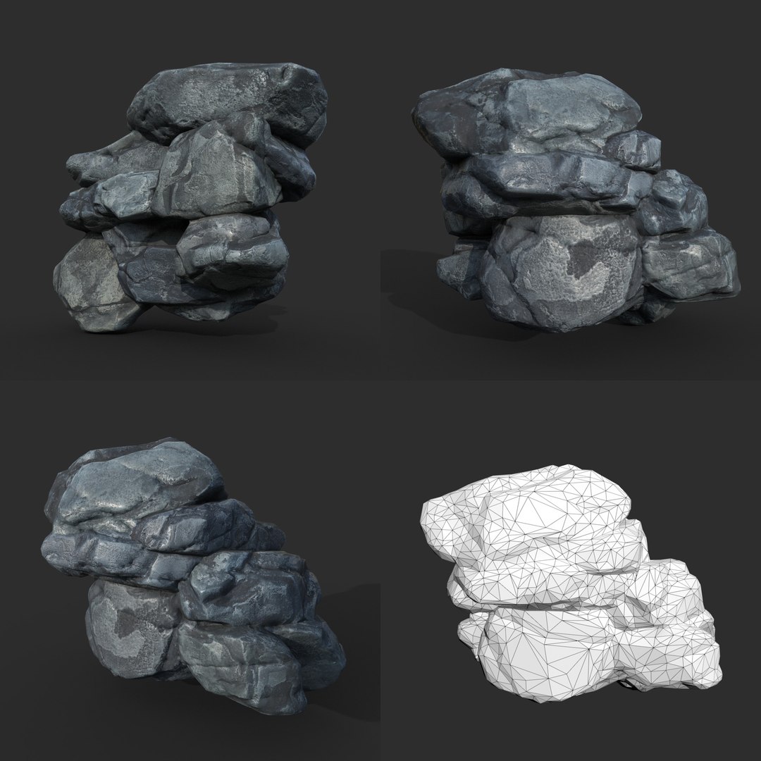 8 Low poly PBR Boulder Rock 3D model - TurboSquid 2162650