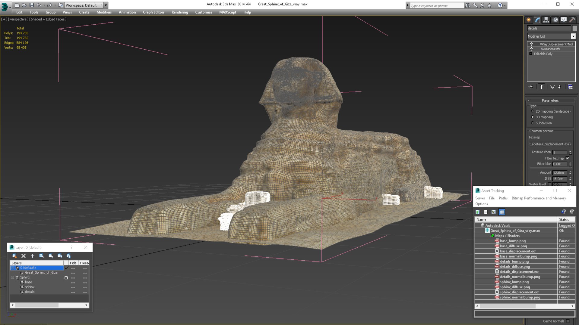 3d great sphinx giza model