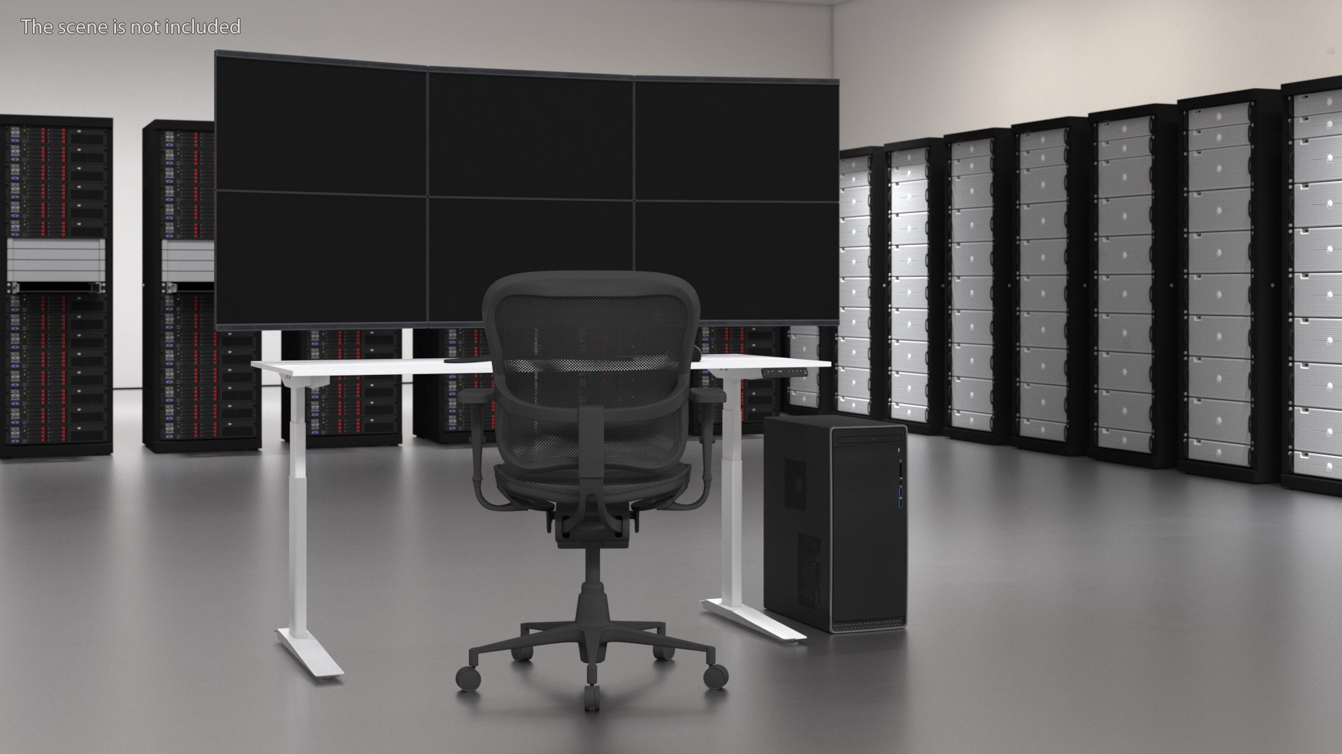 Office Workstation With Multi Screen 3D Model - TurboSquid 2370092