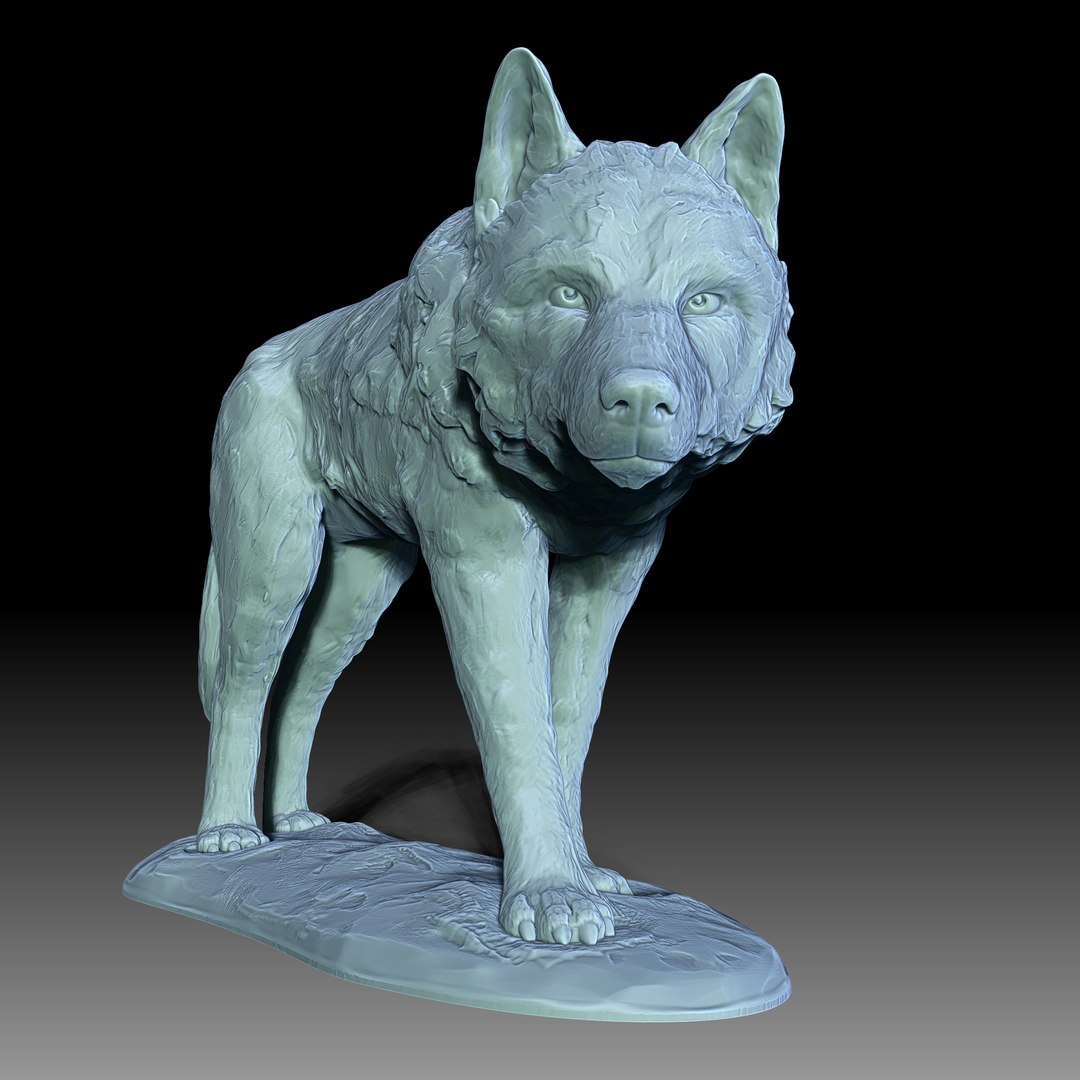 3D Wolf Statue Print Ready - TurboSquid 2040493