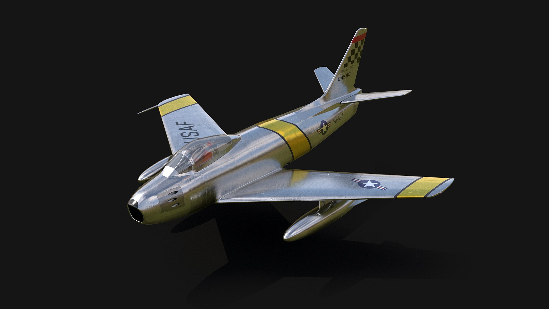 3D F-86 Sabre USAF No Landing Gear - TurboSquid 1996494