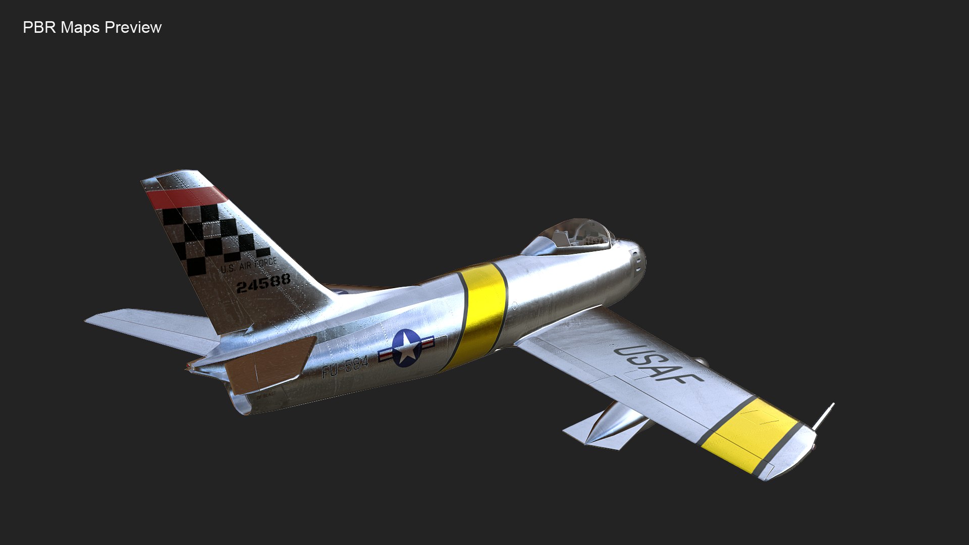 3D F-86 Sabre USAF No Landing Gear - TurboSquid 1996494