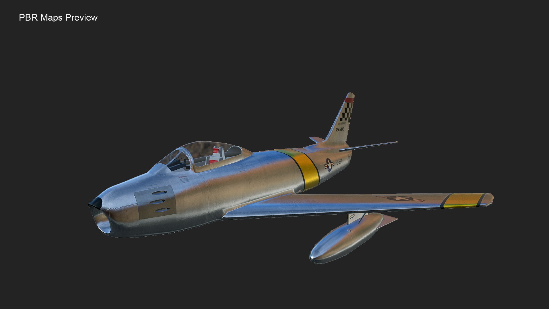3D F-86 Sabre USAF No Landing Gear - TurboSquid 1996494
