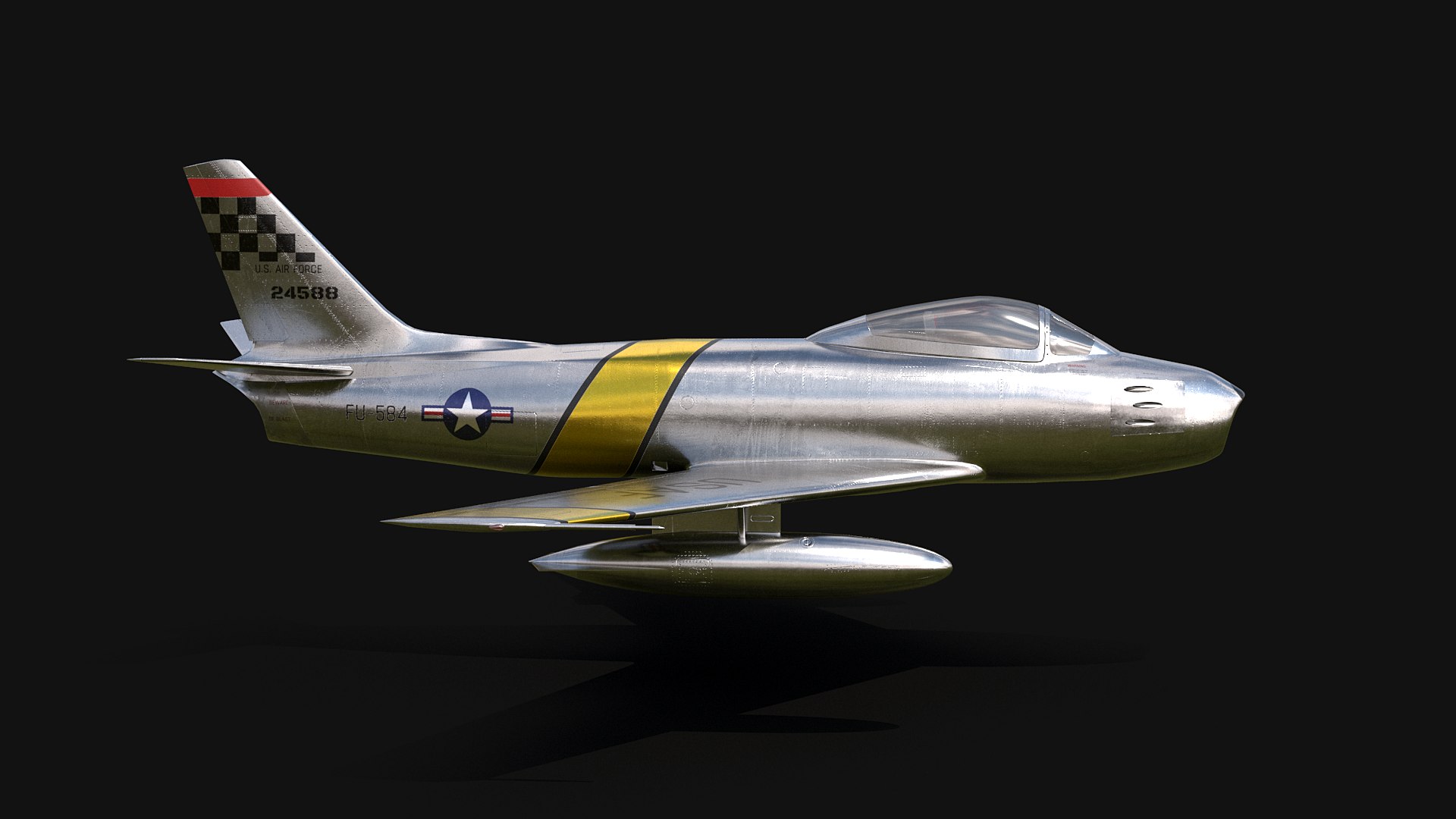 3D F-86 Sabre USAF No Landing Gear - TurboSquid 1996494