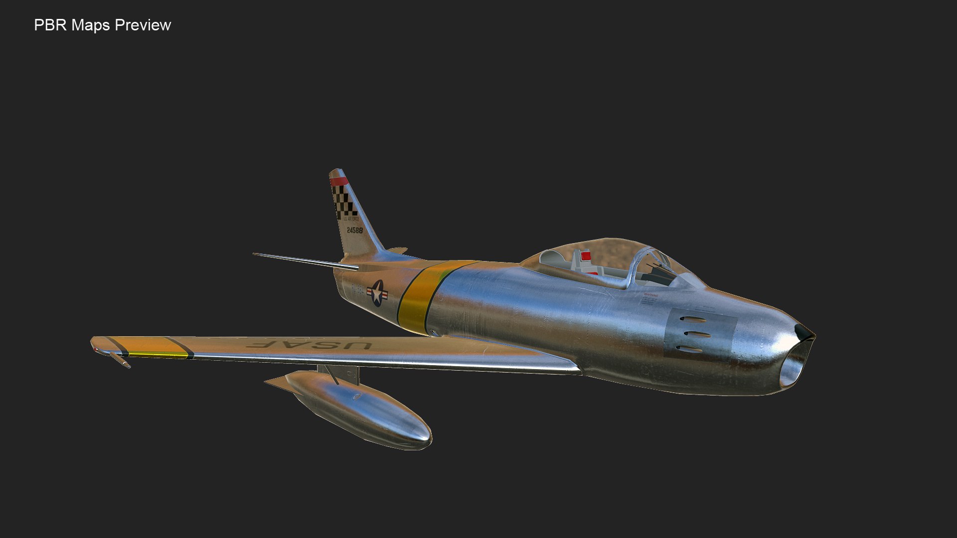 3D F-86 Sabre USAF No Landing Gear - TurboSquid 1996494