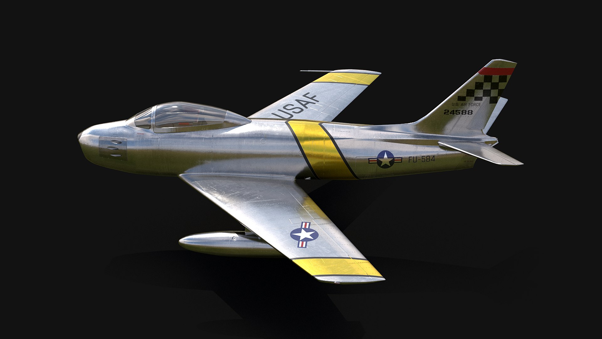 3D F-86 Sabre USAF No Landing Gear - TurboSquid 1996494