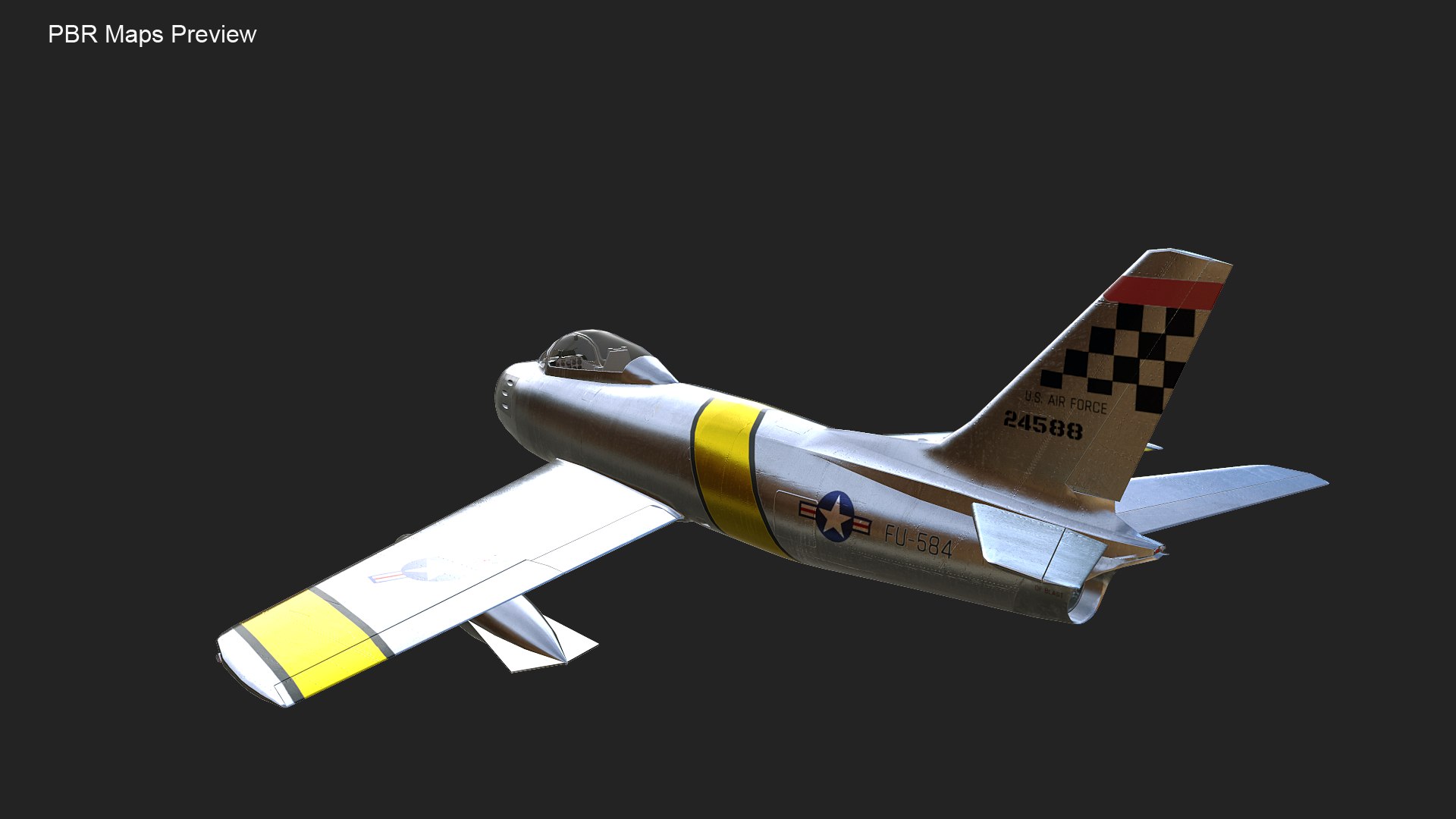 3D F-86 Sabre USAF No Landing Gear - TurboSquid 1996494