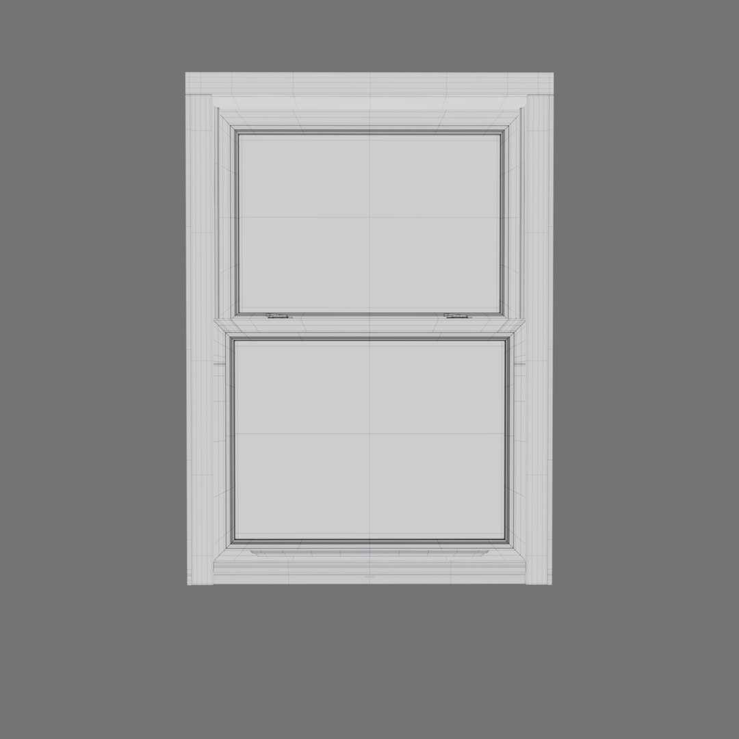 3D Window American Style Double Hung Slider Pvc 200x150cm Model ...