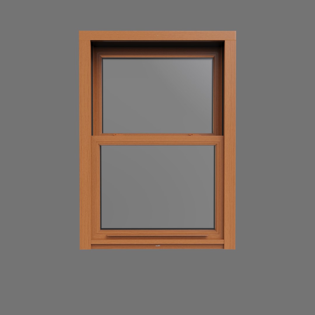 3D Window American Style Double Hung Slider Pvc 200x150cm Model ...