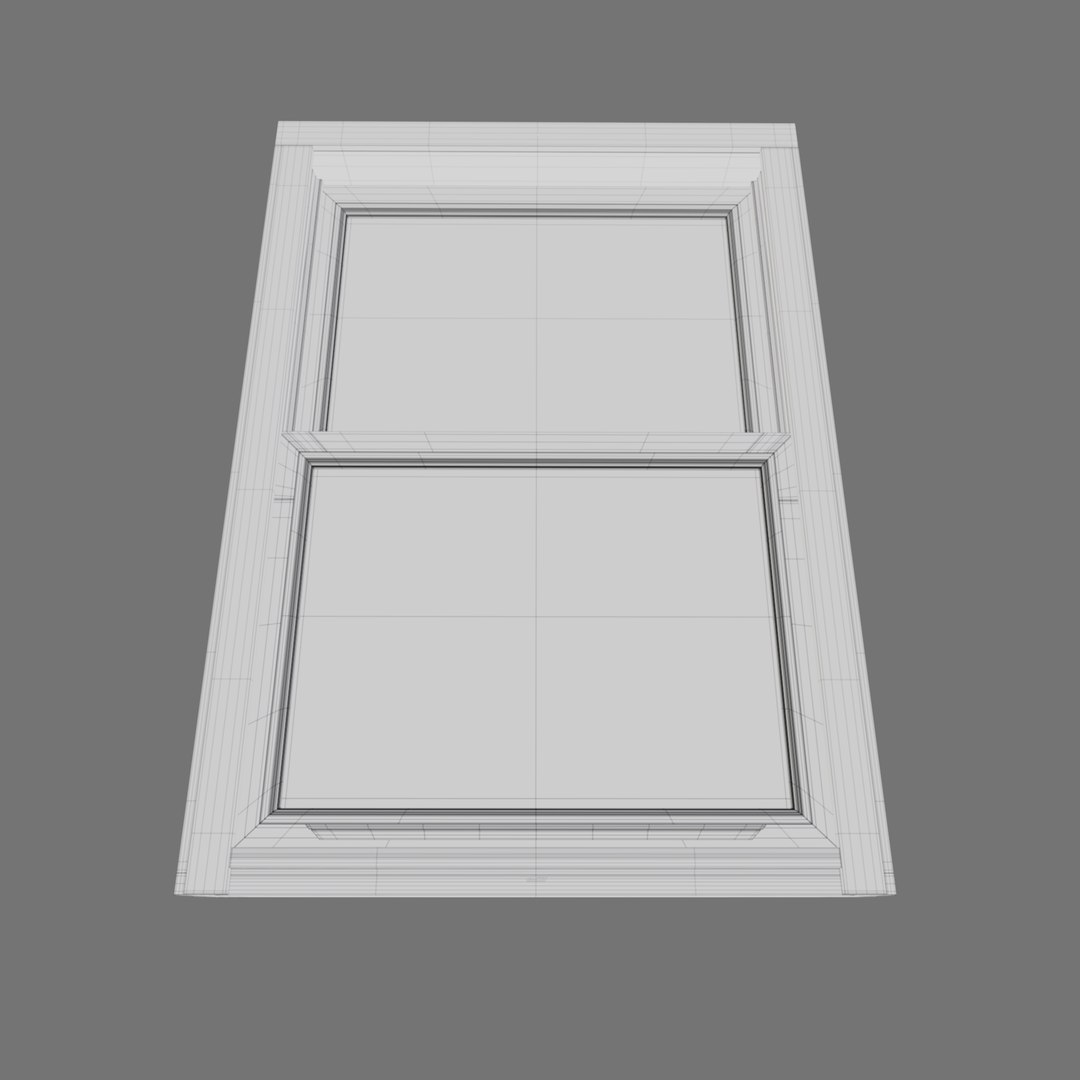 3D Window American Style Double Hung Slider Pvc 200x150cm Model ...