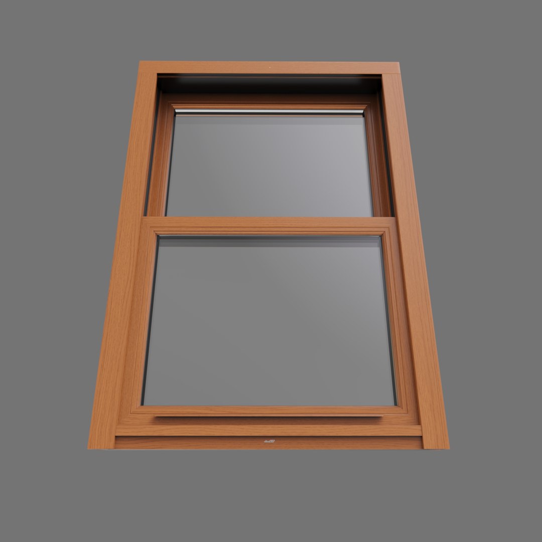 3D Window American Style Double Hung Slider Pvc 200x150cm Model ...