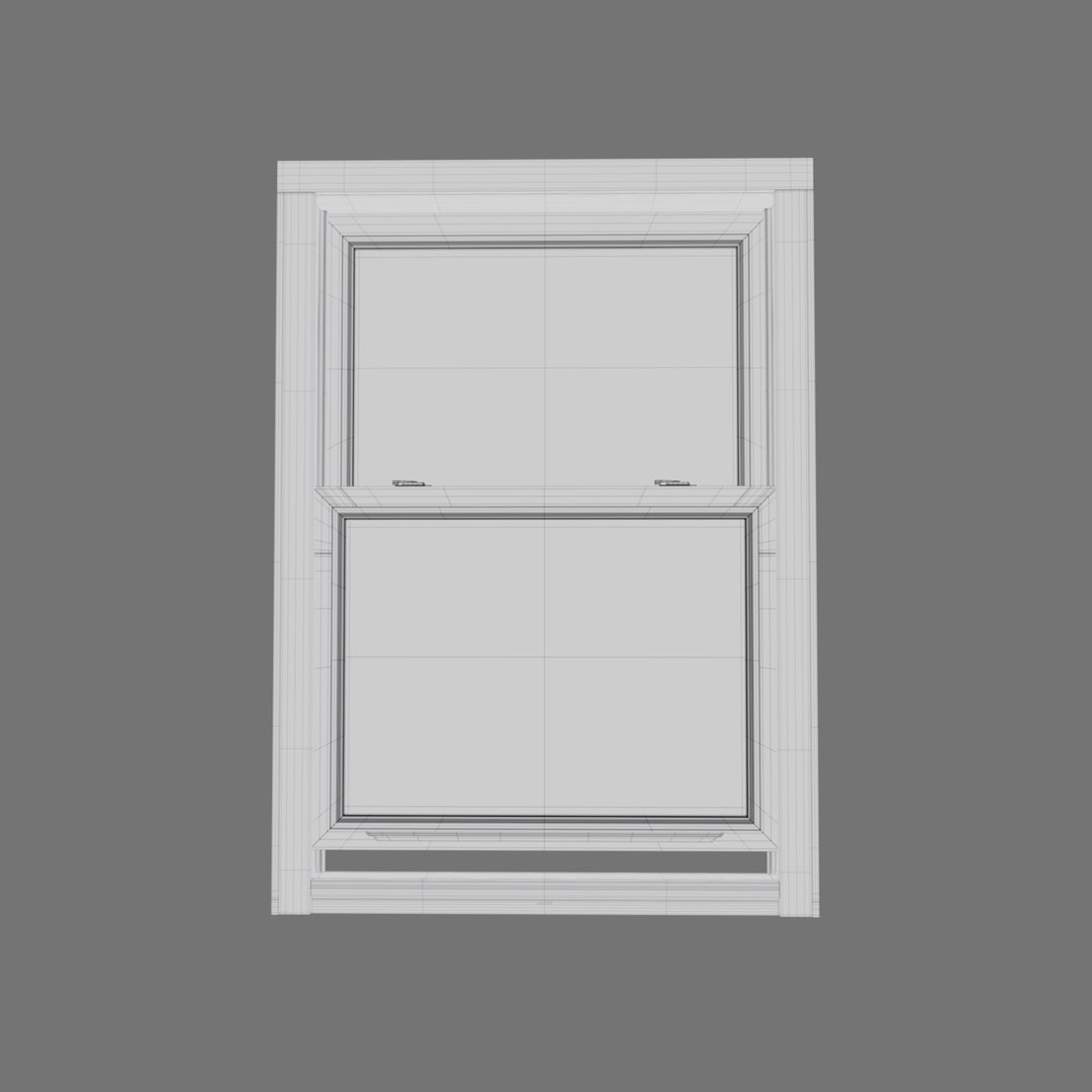3D Window American Style Double Hung Slider Pvc 200x150cm Model ...