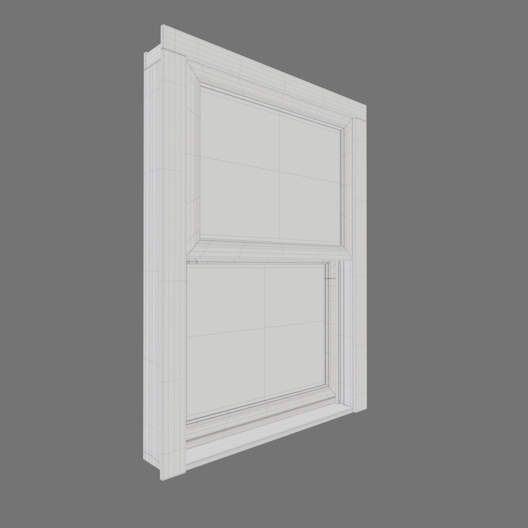 3D Window American Style Double Hung Slider Pvc 200x150cm Model ...