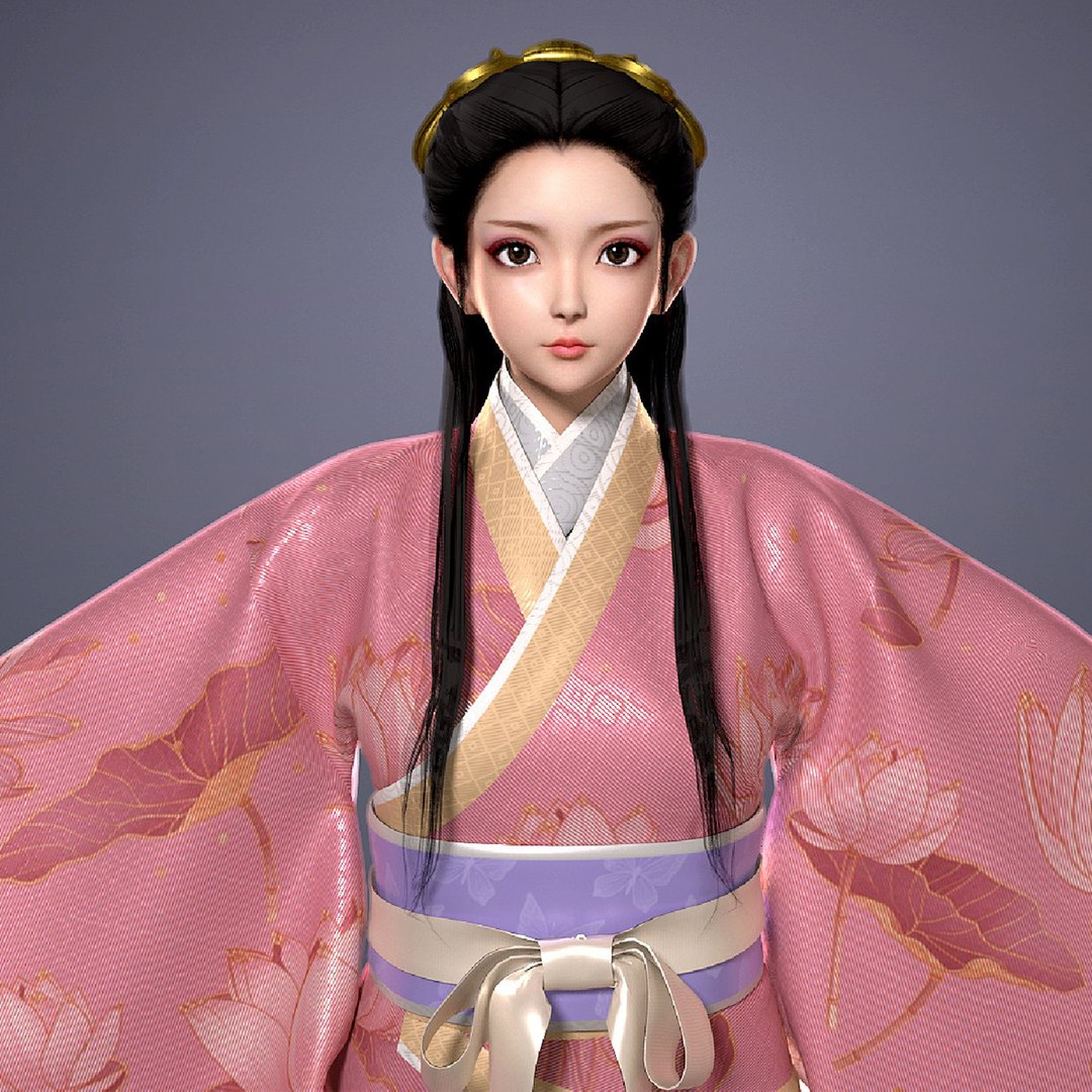 Ancient Chinese Girls Ancient Costumes 3D Model - TurboSquid 2202694