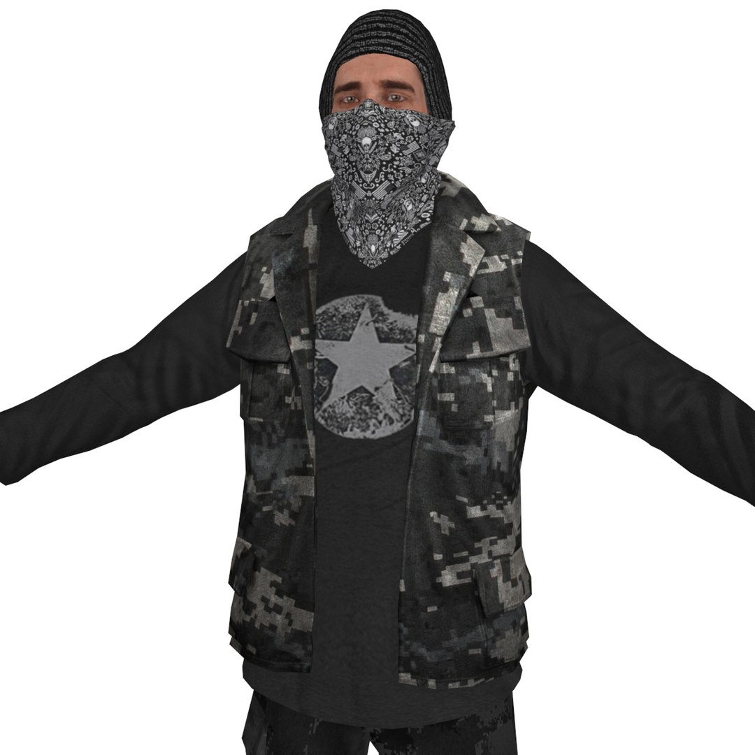 Rebel Guerrilla Man 3d Model