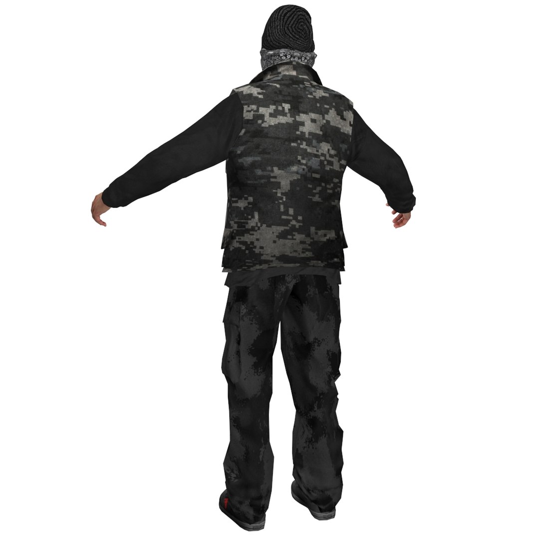 Rebel Guerrilla Man 3d Model