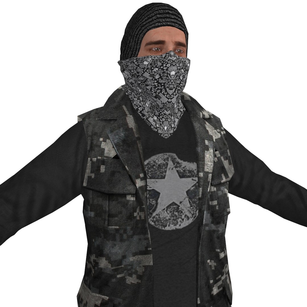 Rebel Guerrilla Man 3d Model