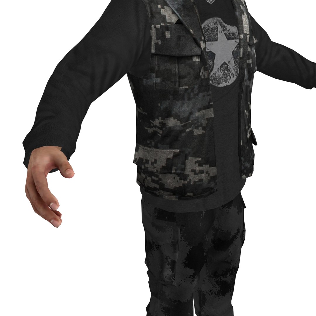 Rebel Guerrilla Man 3d Model