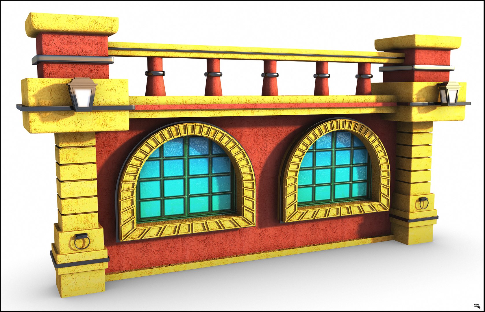 Window wall cartoon 3D model - TurboSquid 1168129