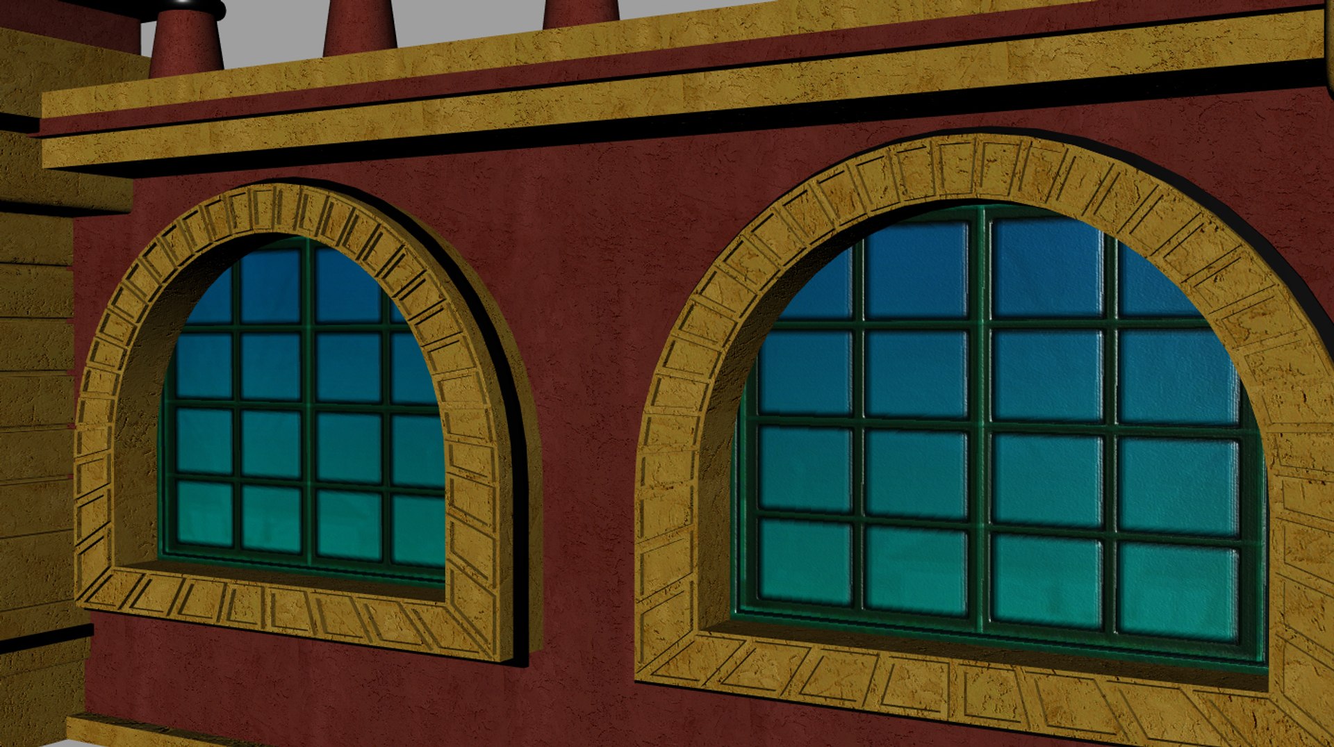 Window wall cartoon 3D model - TurboSquid 1168129