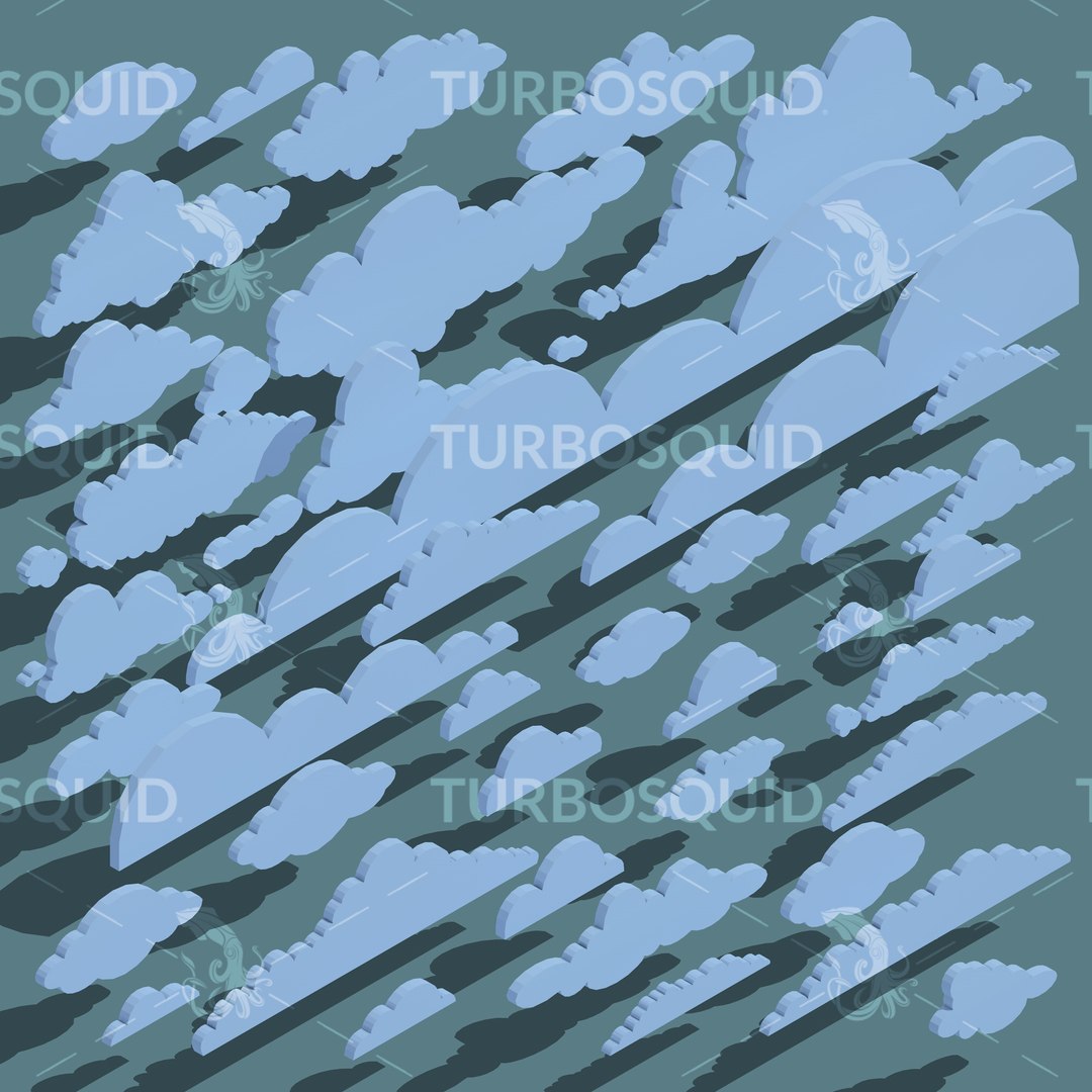Low Poly Cloud Set Isometric 3D Model - TurboSquid 1721649