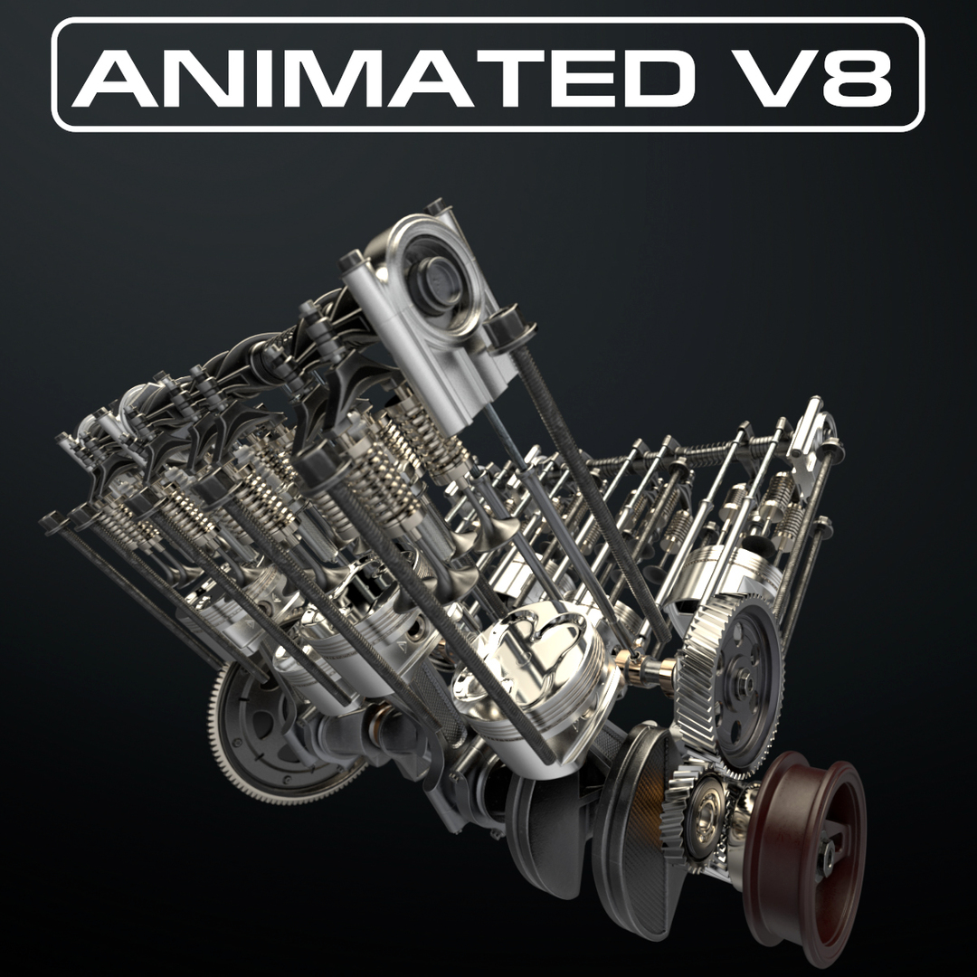 modelo 3d Motor V8 trabajando animado - TurboSquid 1754214