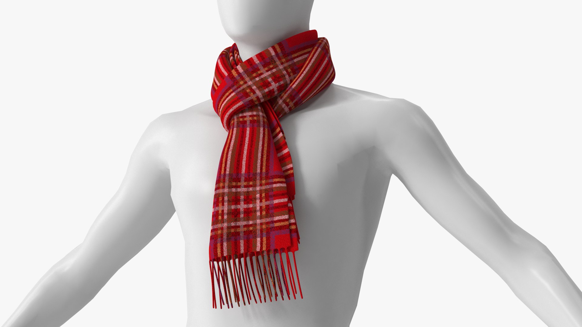 Red Wool Scarf On Mannequin 3D Model - TurboSquid 2112230