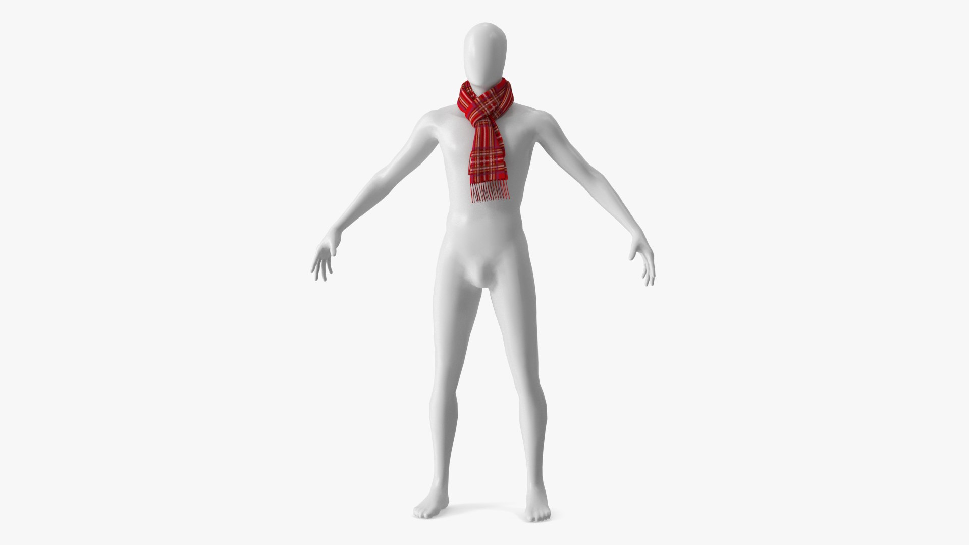 Red Wool Scarf on Mannequin 3D model - TurboSquid 2112230