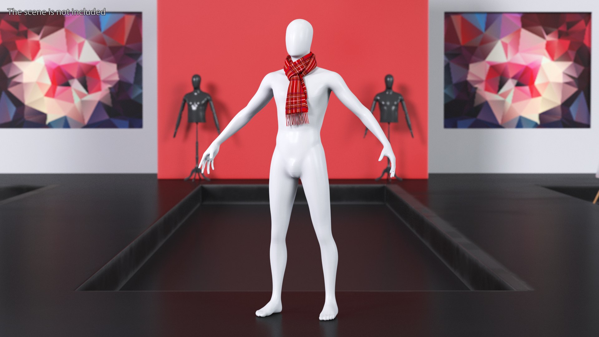 Red Wool Scarf On Mannequin 3D Model - TurboSquid 2112230