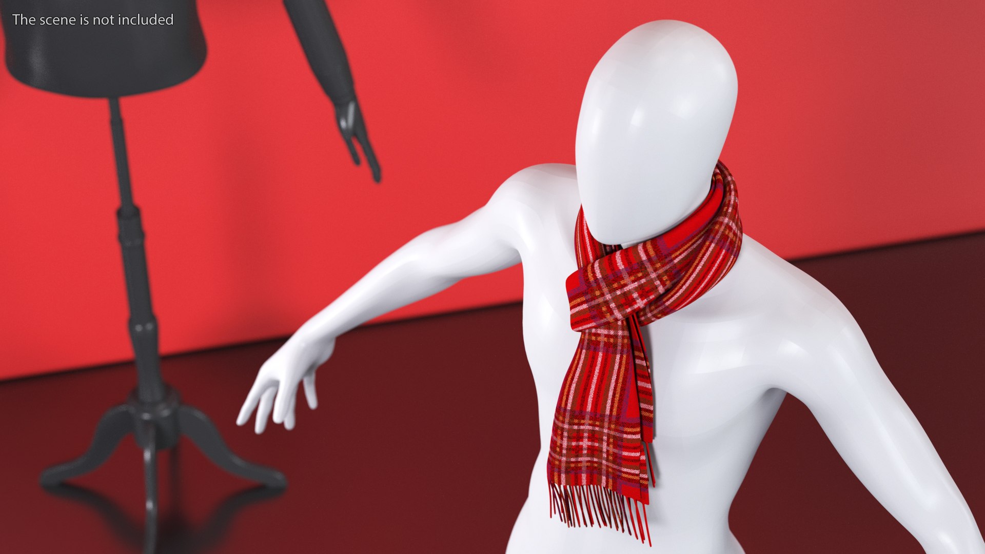 Red Wool Scarf On Mannequin 3D Model - TurboSquid 2112230