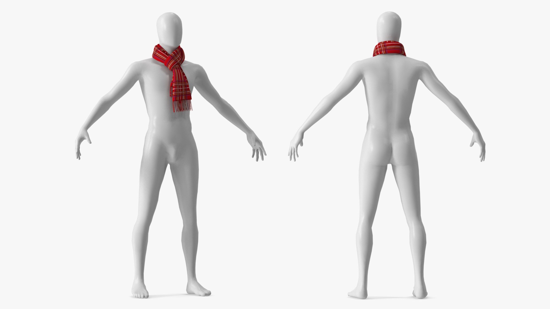 Red Wool Scarf On Mannequin 3D Model - TurboSquid 2112230