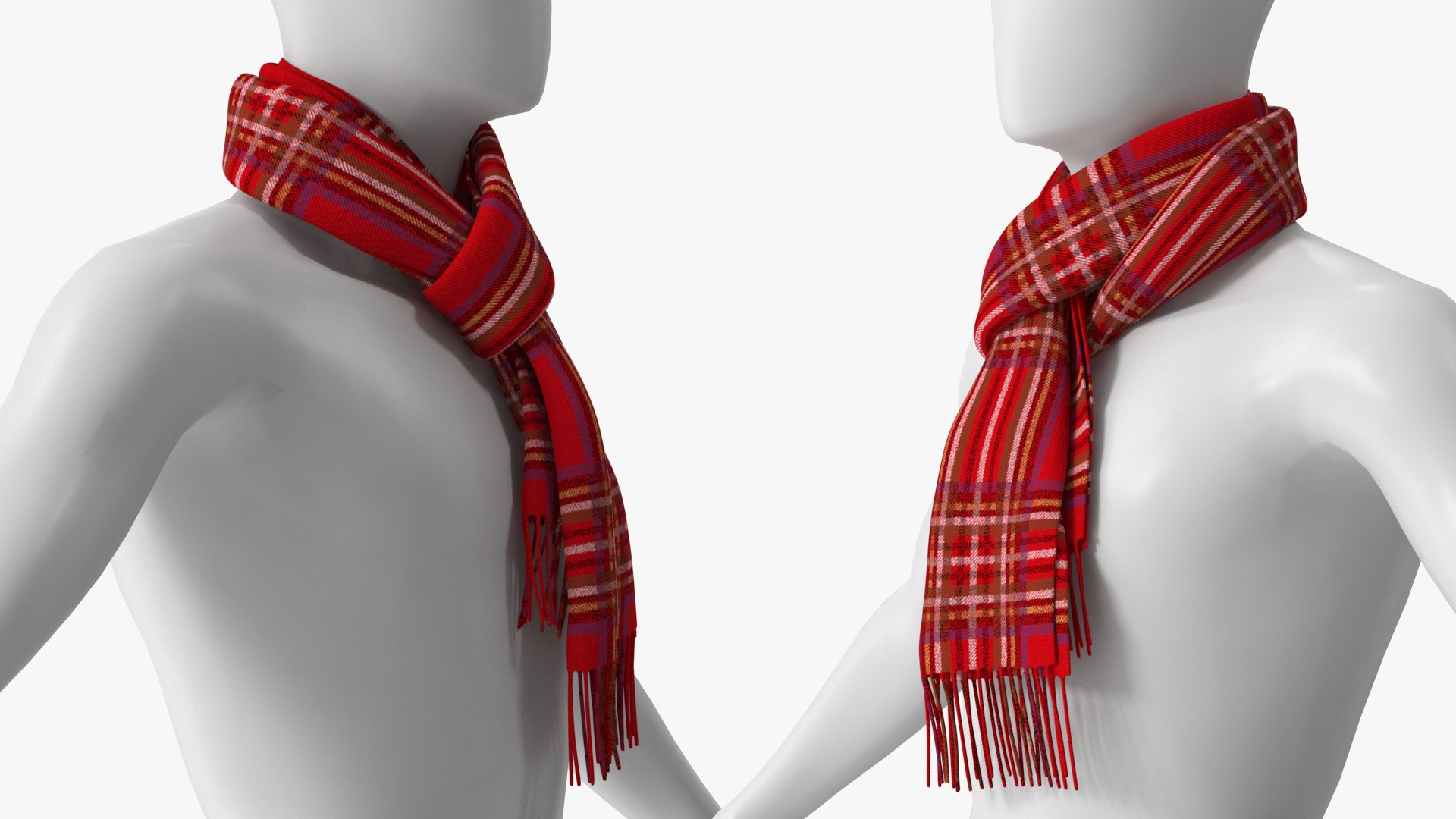 Red Wool Scarf On Mannequin 3D Model - TurboSquid 2112230