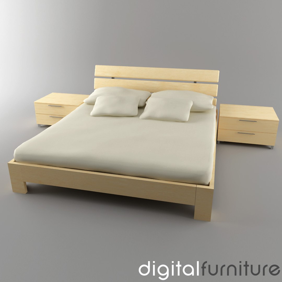 Digital Bedroom 1 Beds 3d Model