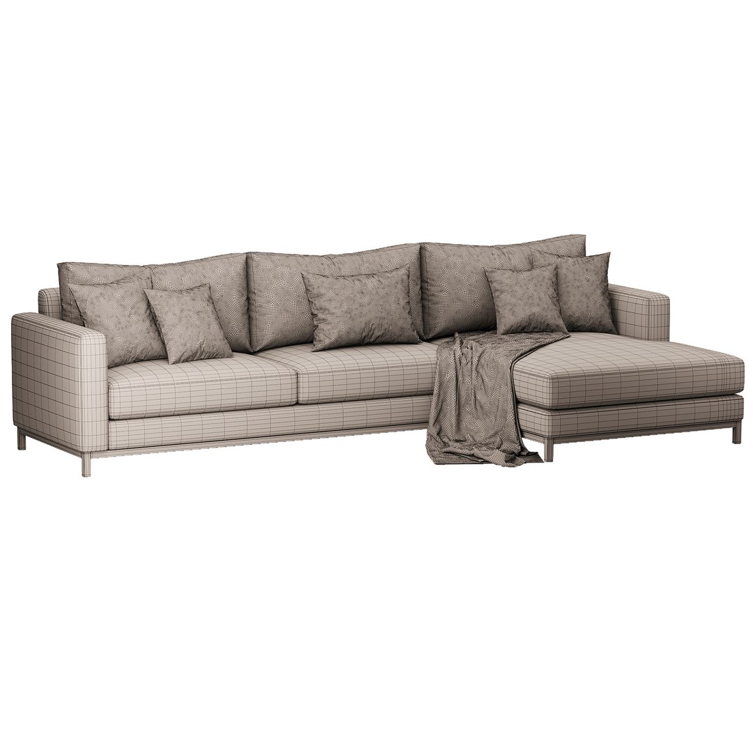 3D Model Greyson Chaise Sectional - TurboSquid 2280040