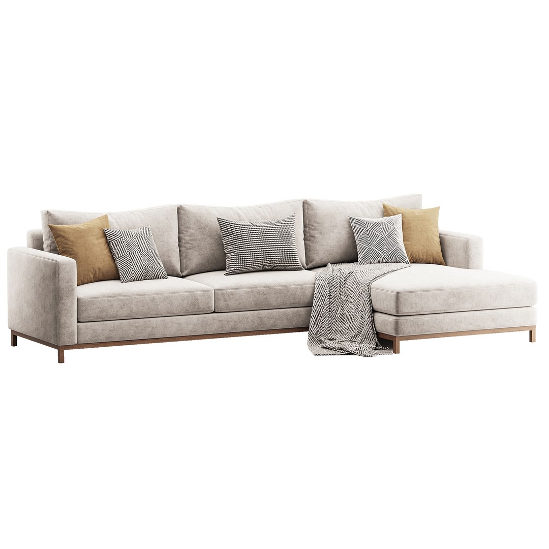 3D Model Greyson Chaise Sectional - TurboSquid 2280040