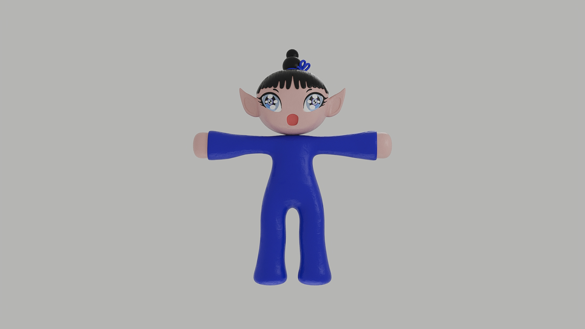 Cute Chibi Cartoon Girl 3D - TurboSquid 2316414