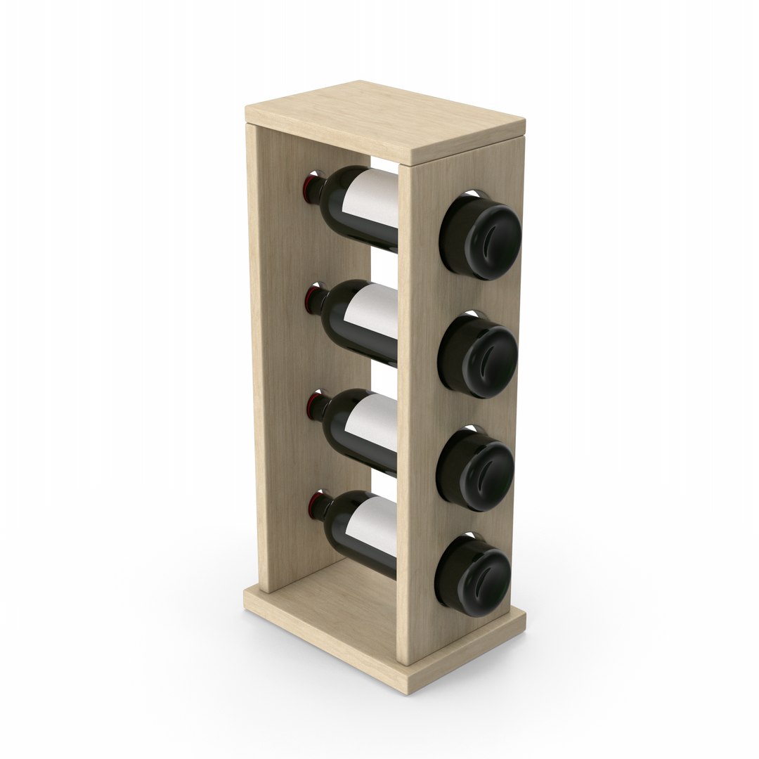 Wooden Wine Bottle Rack Model - TurboSquid 2119136