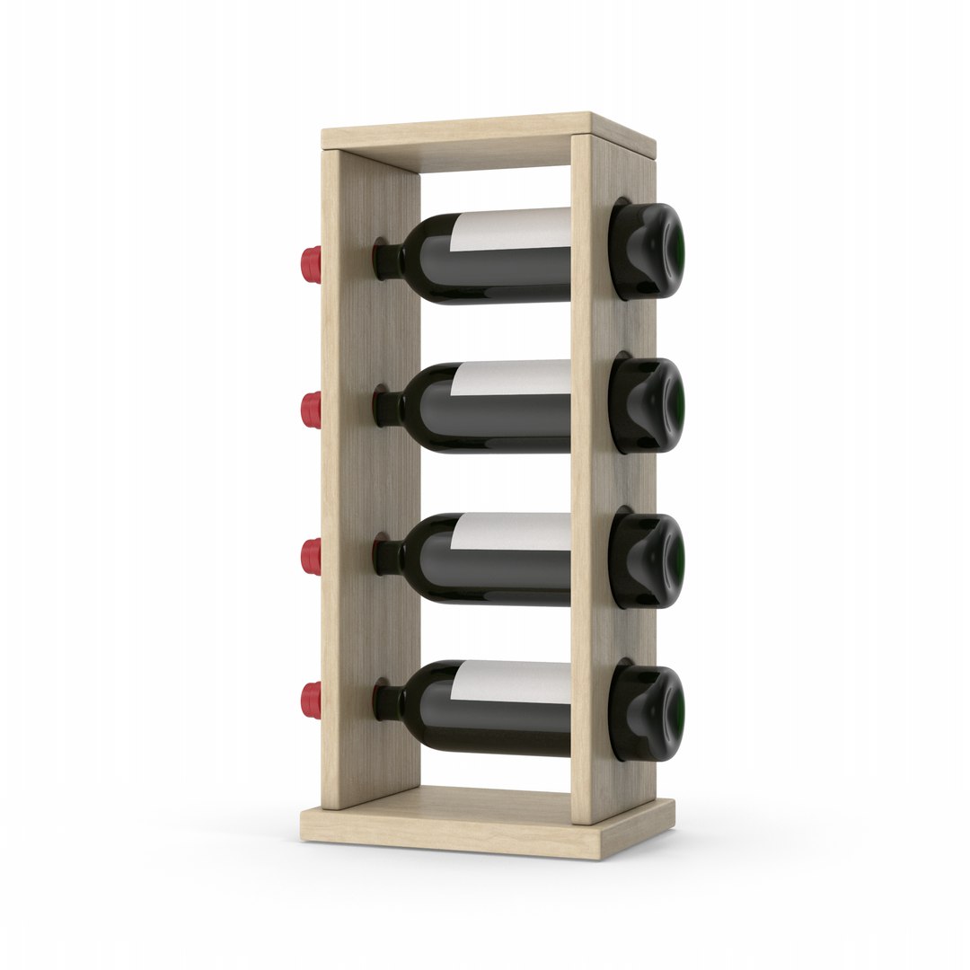 Wooden Wine Bottle Rack Model - TurboSquid 2119136